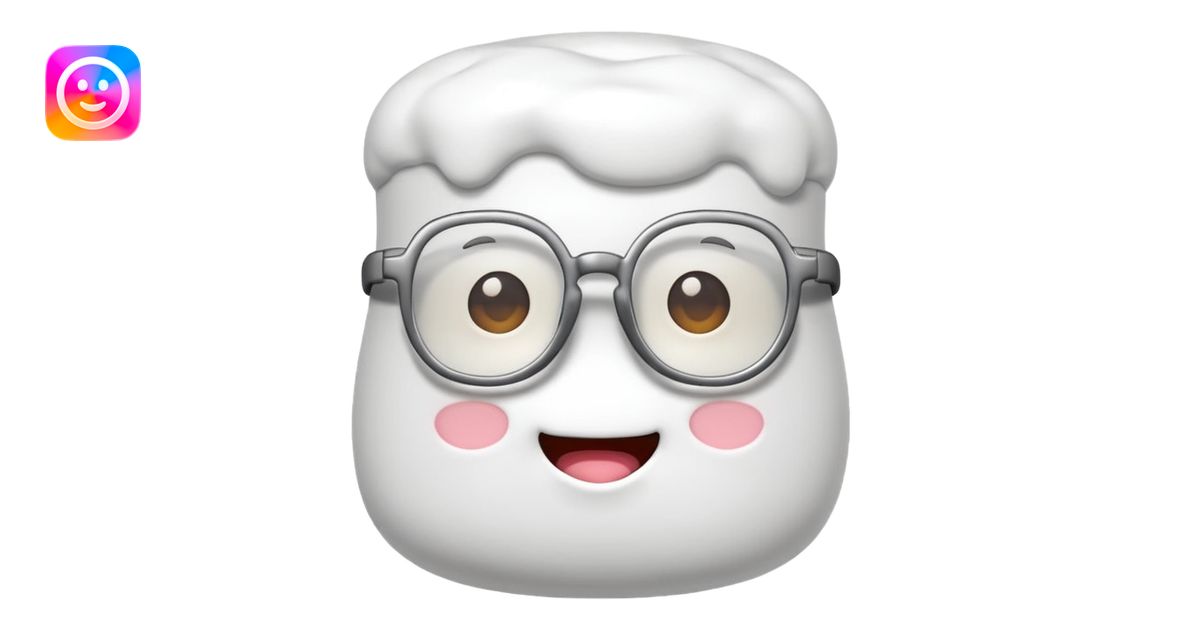 marshmallow with glassess emoji | AI Emoji Generator