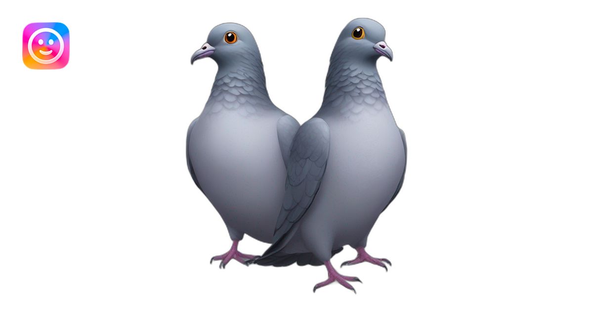 Three-headed pigeon emoji | AI Emoji Generator