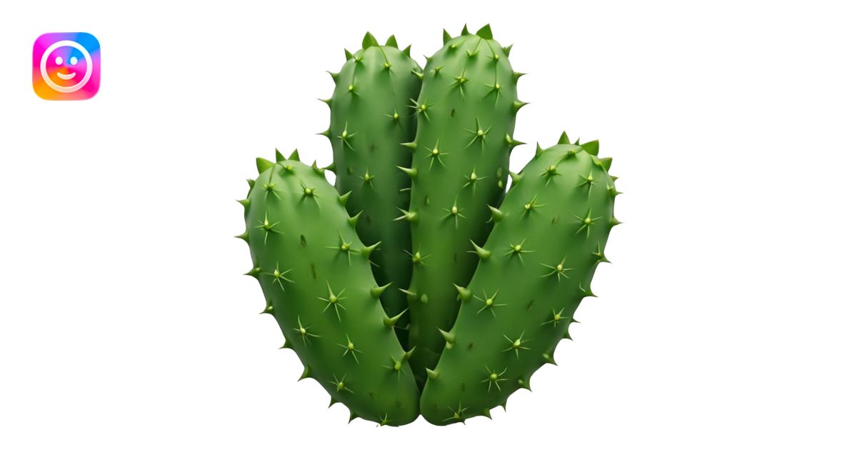 Realistic emoji of a Mexican nopal, without thorns or spines, smooth ...
