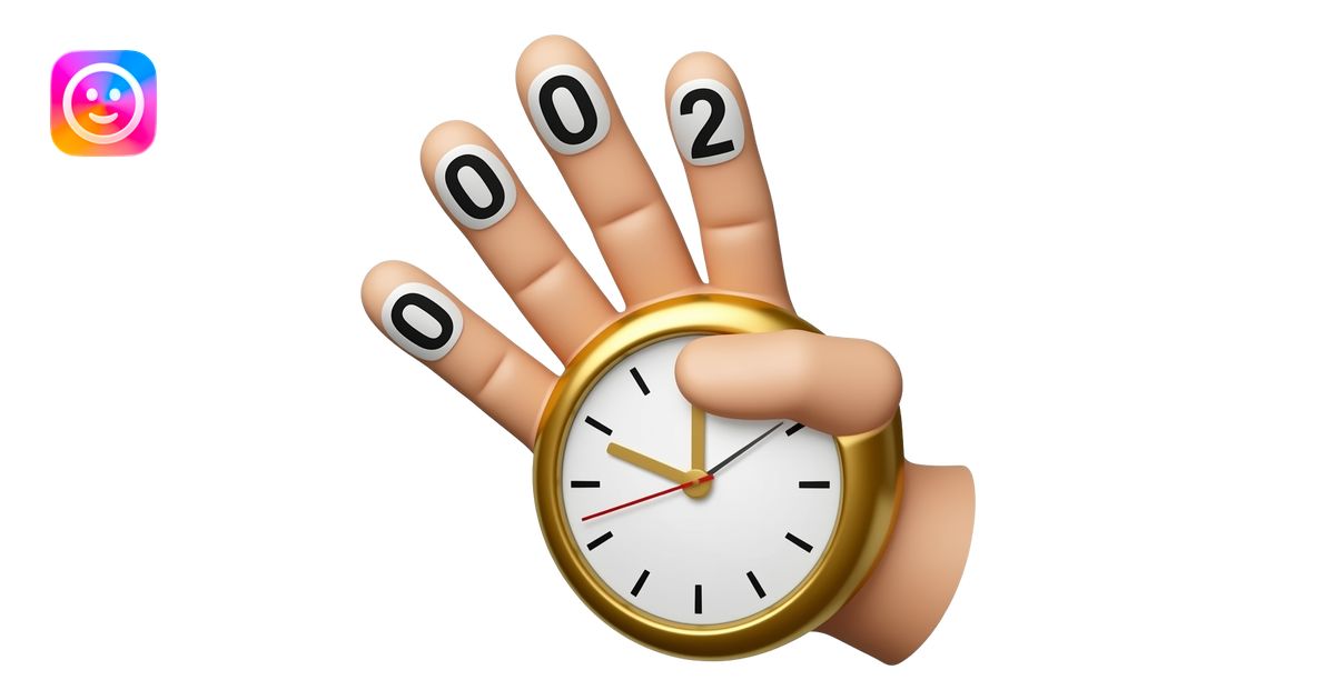Clock it fingers animated hand emoji | AI Emoji Generator