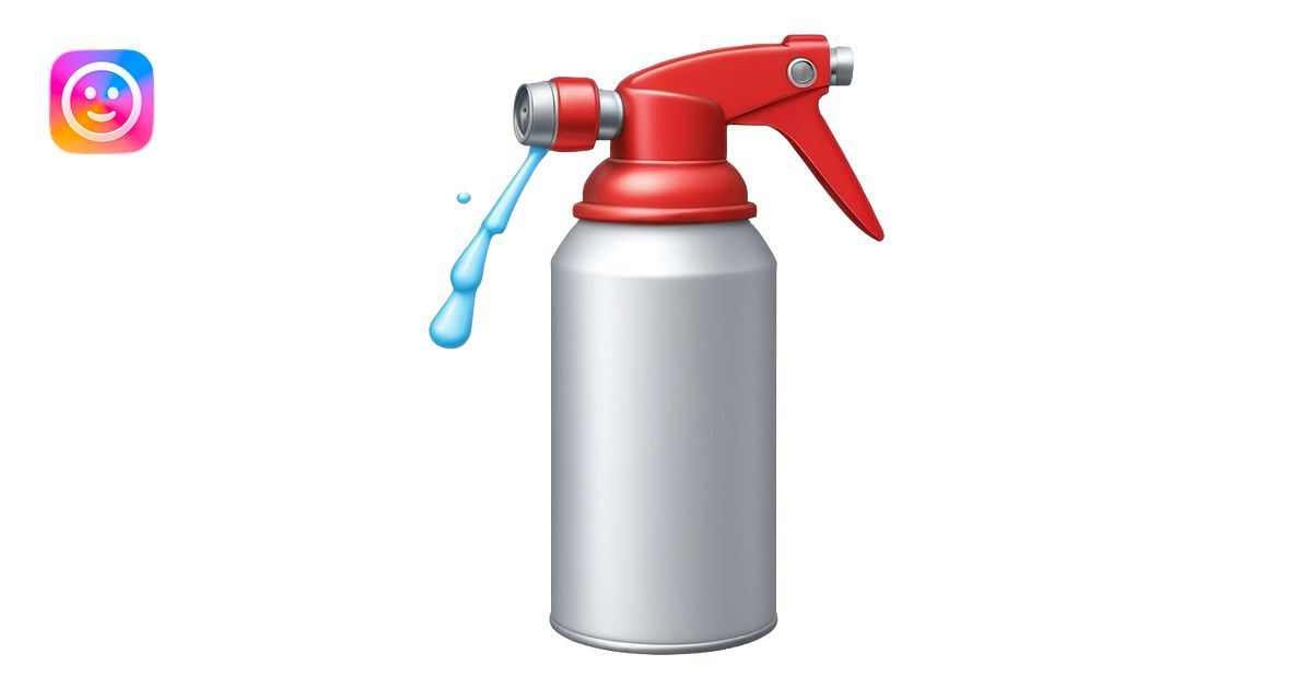 foam spray can object icon, aerosol can with foam coming out, shiny ...