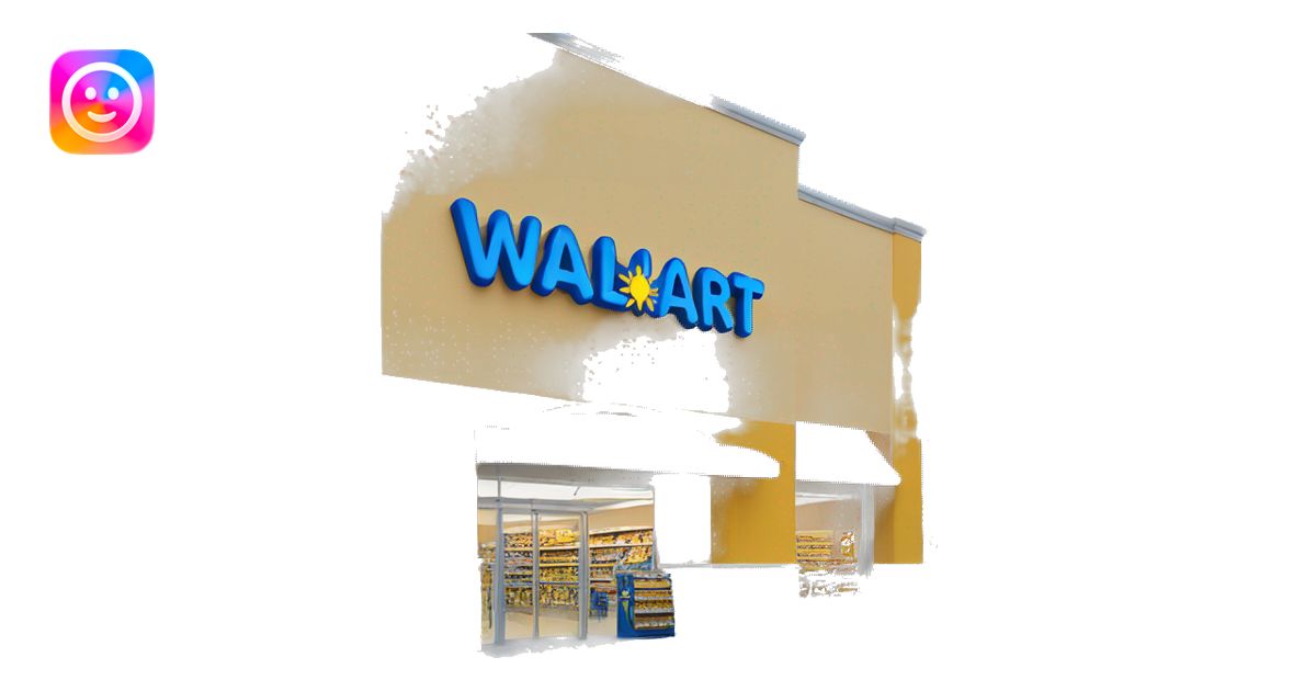 “Walmart store with a simple, recognizable design, featuring the iconic ...