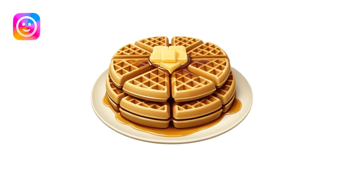 Realistic Waffles in a plate emoji | AI Emoji Generator
