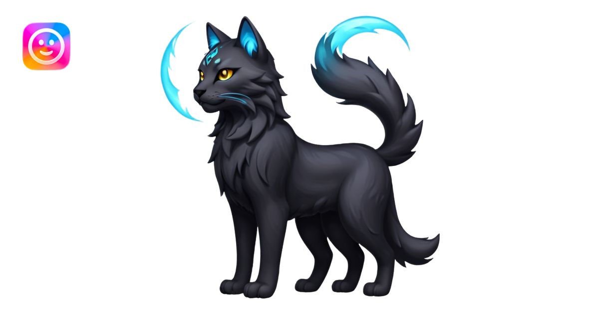 Create a single emoji of a Void Lynx in full body, shown at a slight ...