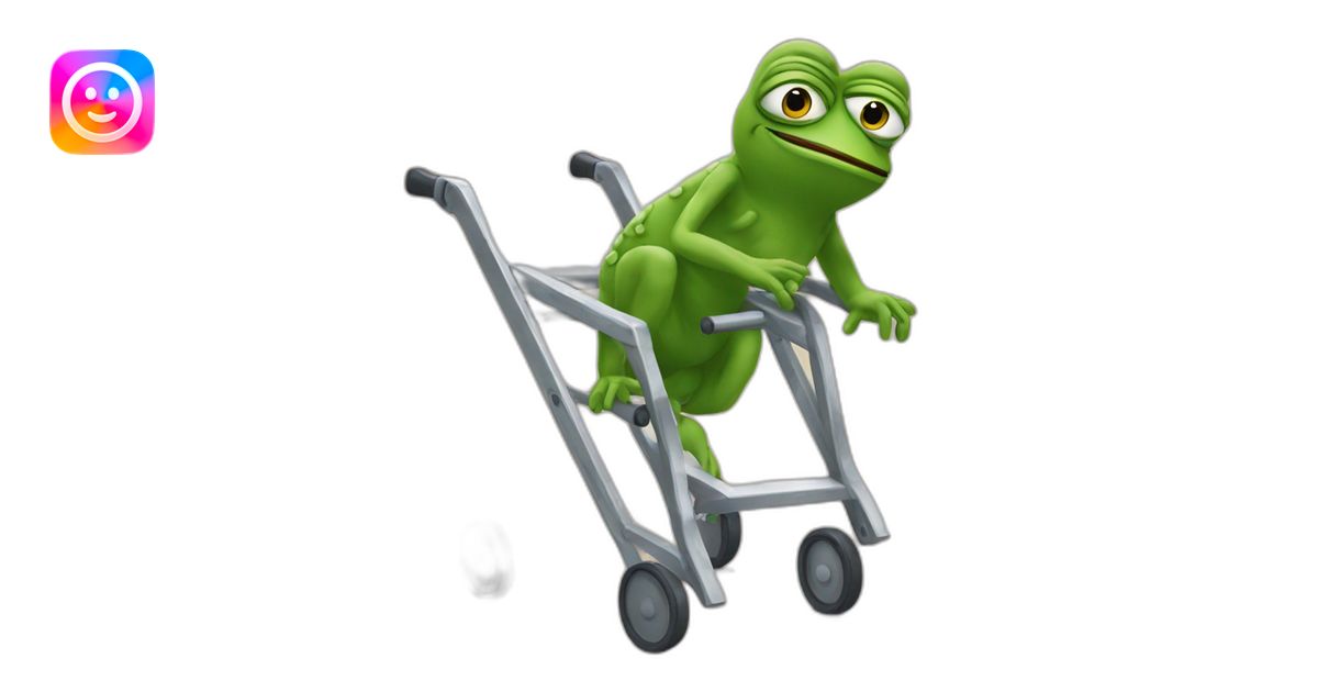 Pepe that has fallen over holding a walking frame emoji | AI Emoji ...