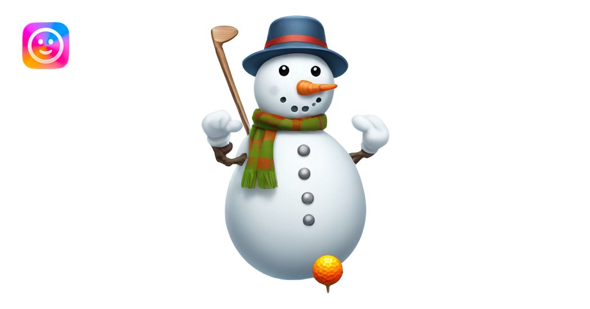 Snowman playing golf emoji | AI Emoji Generator