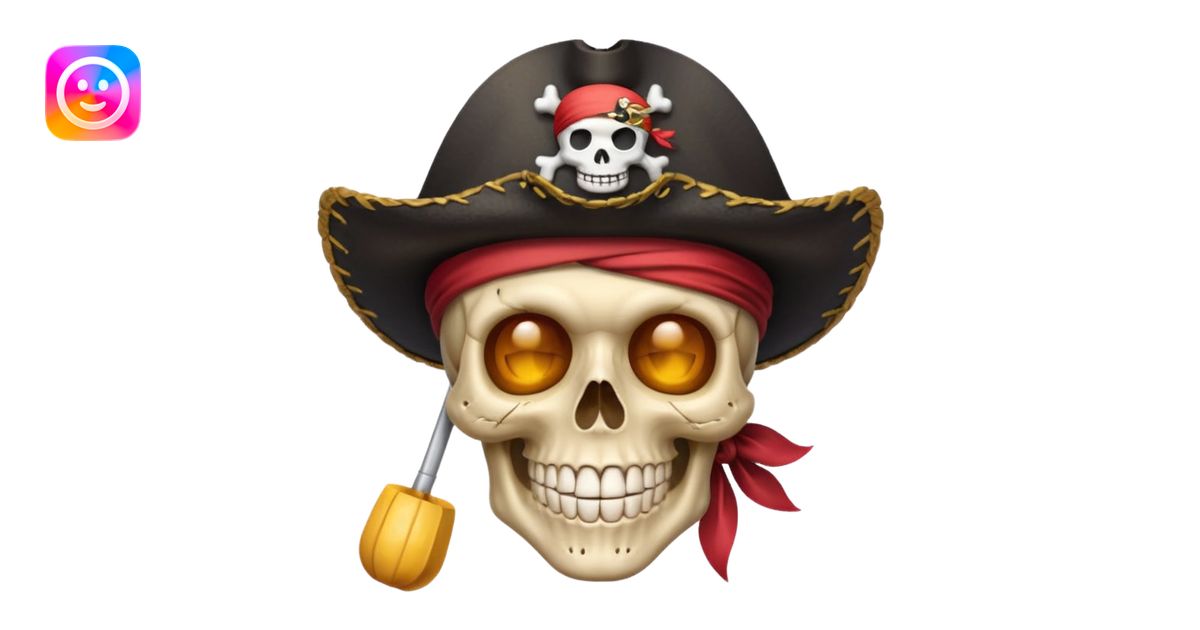 Skull strawhat crew pirate emoji emoji | AI Emoji Generator