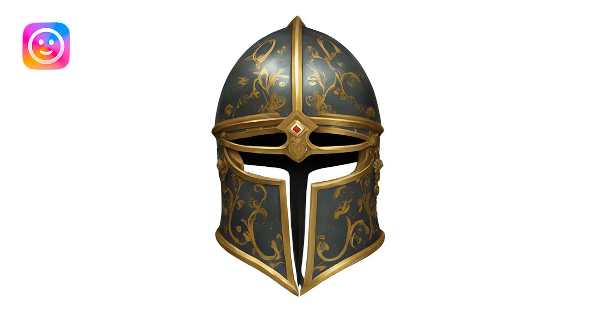 ornate french full-face armet helmet intricate inlays emoji | AI Emoji ...
