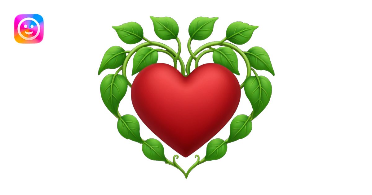 dark red heart with vines emoji | AI Emoji Generator