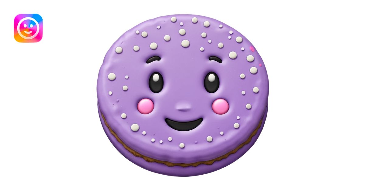 realistic a pastel purple cookie with soft crumbly texture emoji | AI ...