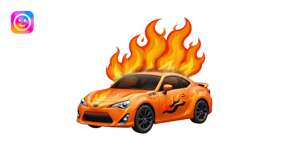 Toyota on fire emoji | AI Emoji Generator