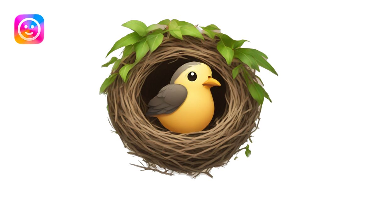bird in nest waking up emoji | AI Emoji Generator
