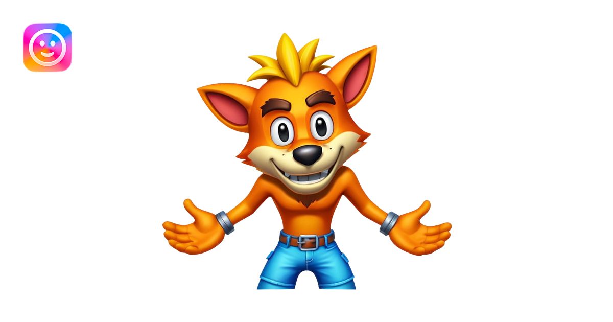 Crash bandicoot warped logo emoji | AI Emoji Generator