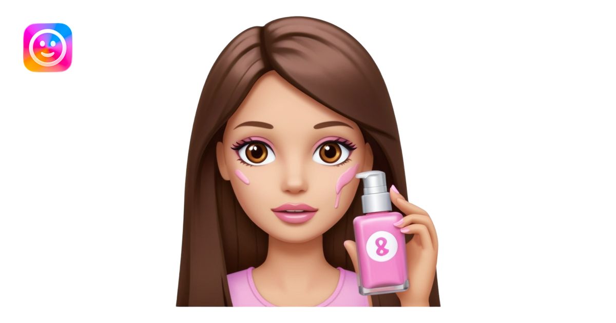 Barbie girl a brown long Straight hair and brown eyes is In pale pink ...
