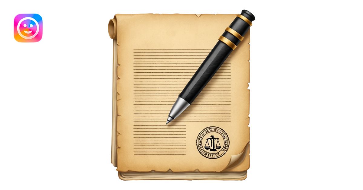 Courtroom Items, Legal Document – official case file or contract emoji ...