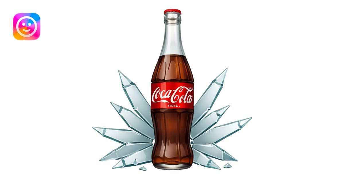 shattered bottle of coca cola split in the middle glass shards emoji ...