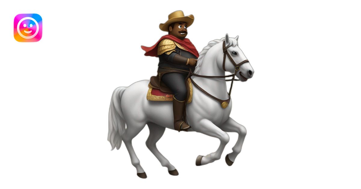 my fat Lord riding a horse art emoji | AI Emoji Generator