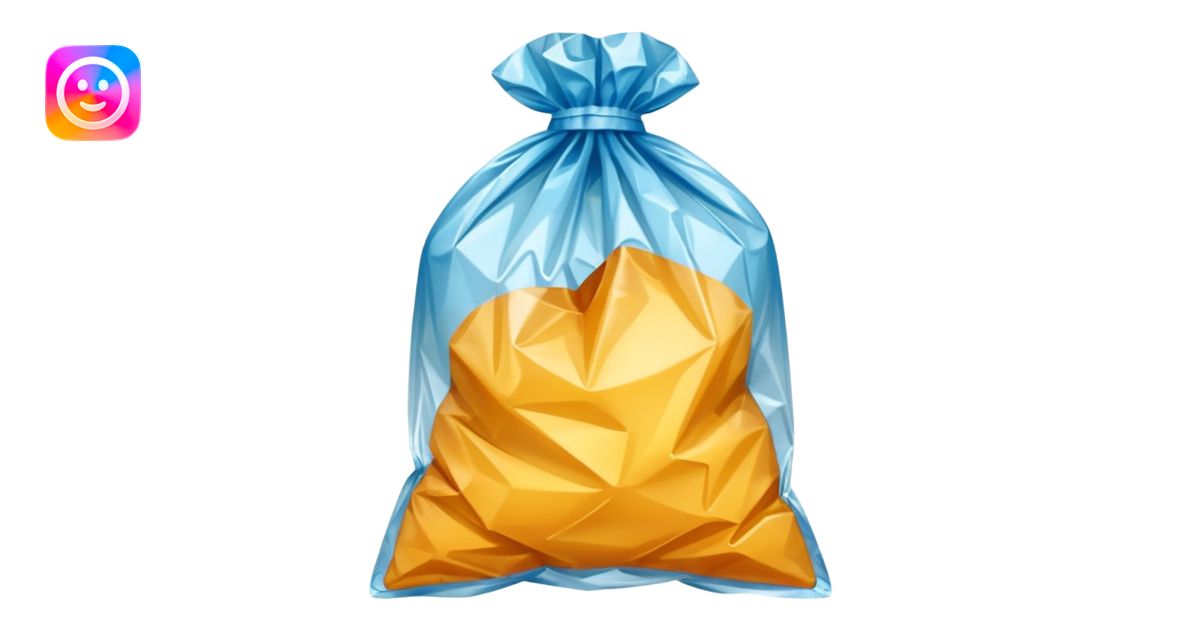 a plastic polythene bag in a simple vector style emoji | AI Emoji Generator