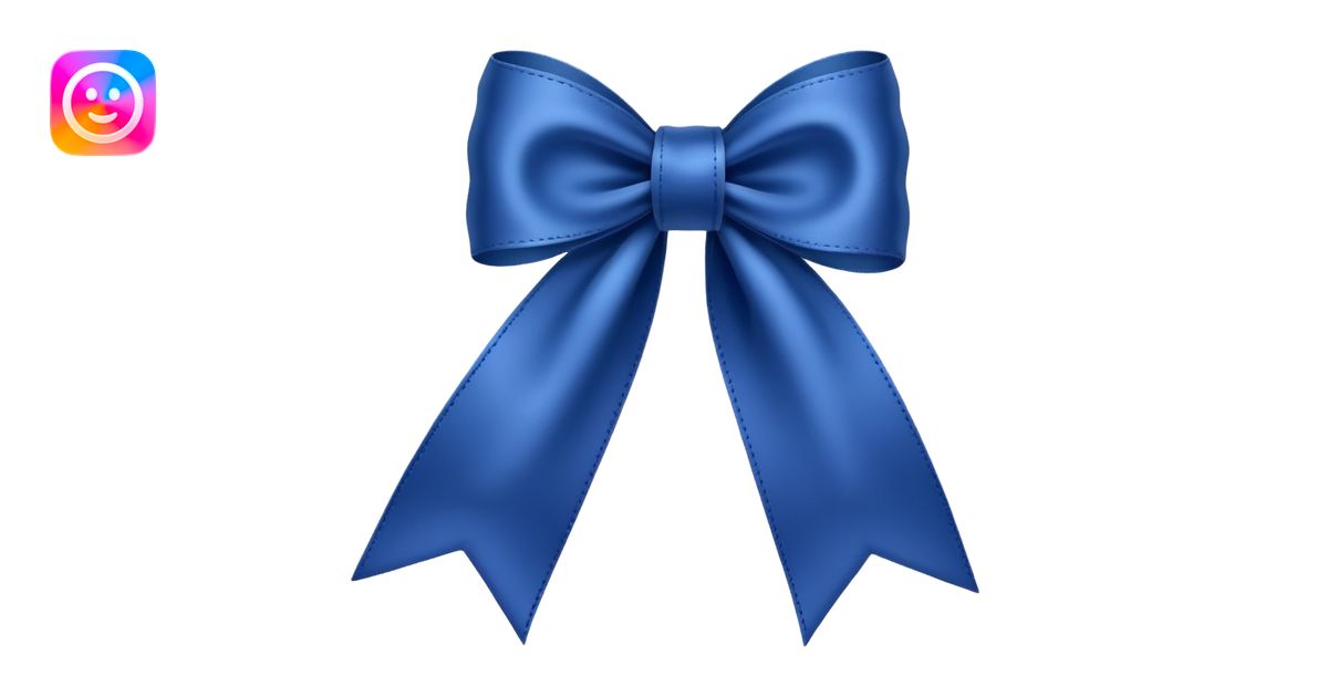 Bright Indigo Ribbon emoji | AI Emoji Generator