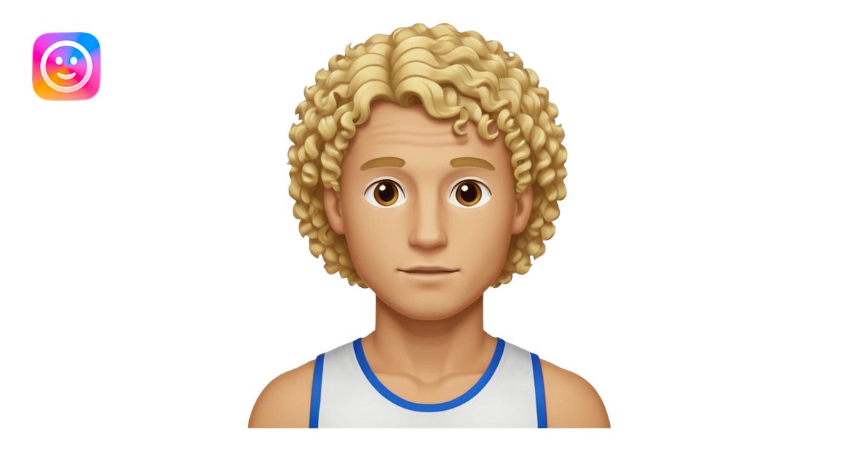 Athletic man with blond curly hair but it is shaved on the side emoji ...