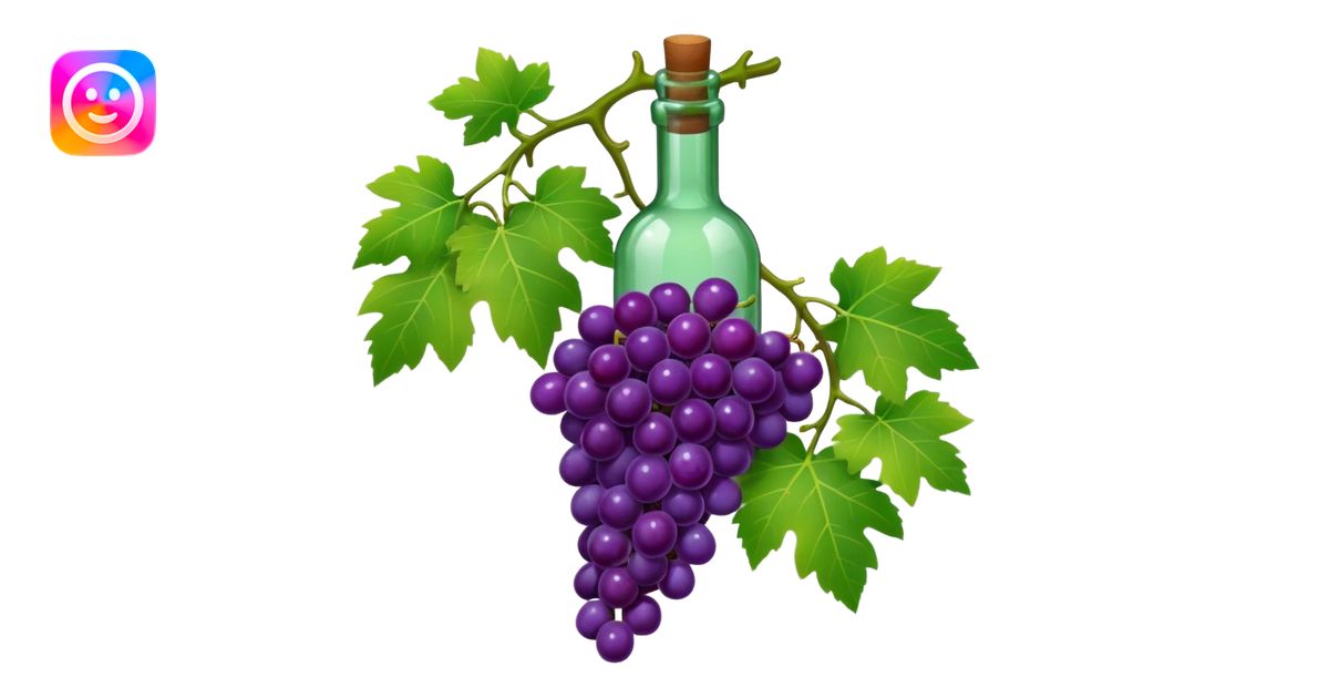 Grapes vine bottle emoji | AI Emoji Generator