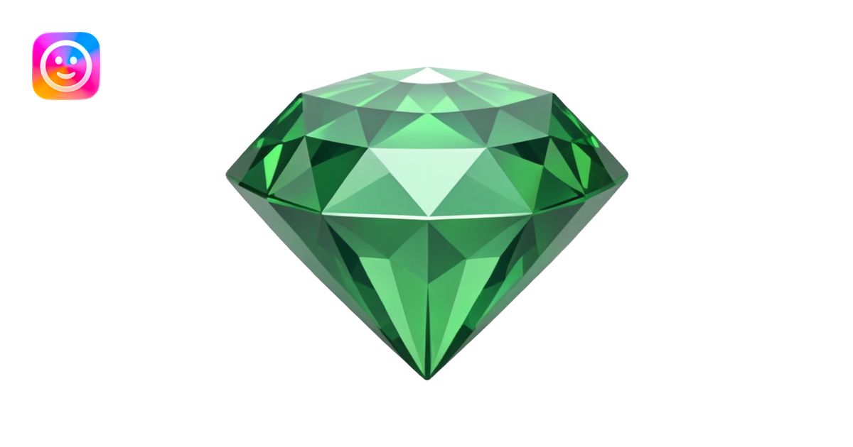 generate a green diamond geometrical form 2D, without reflections or ...
