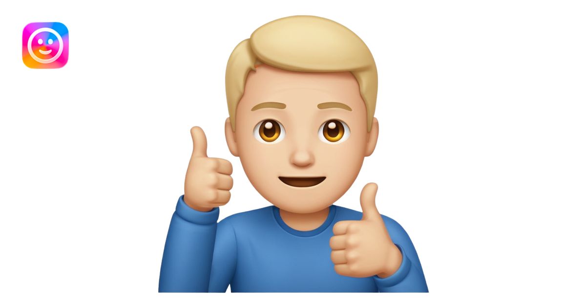 Stressing Emoji face with a thumbs up emoji | AI Emoji Generator