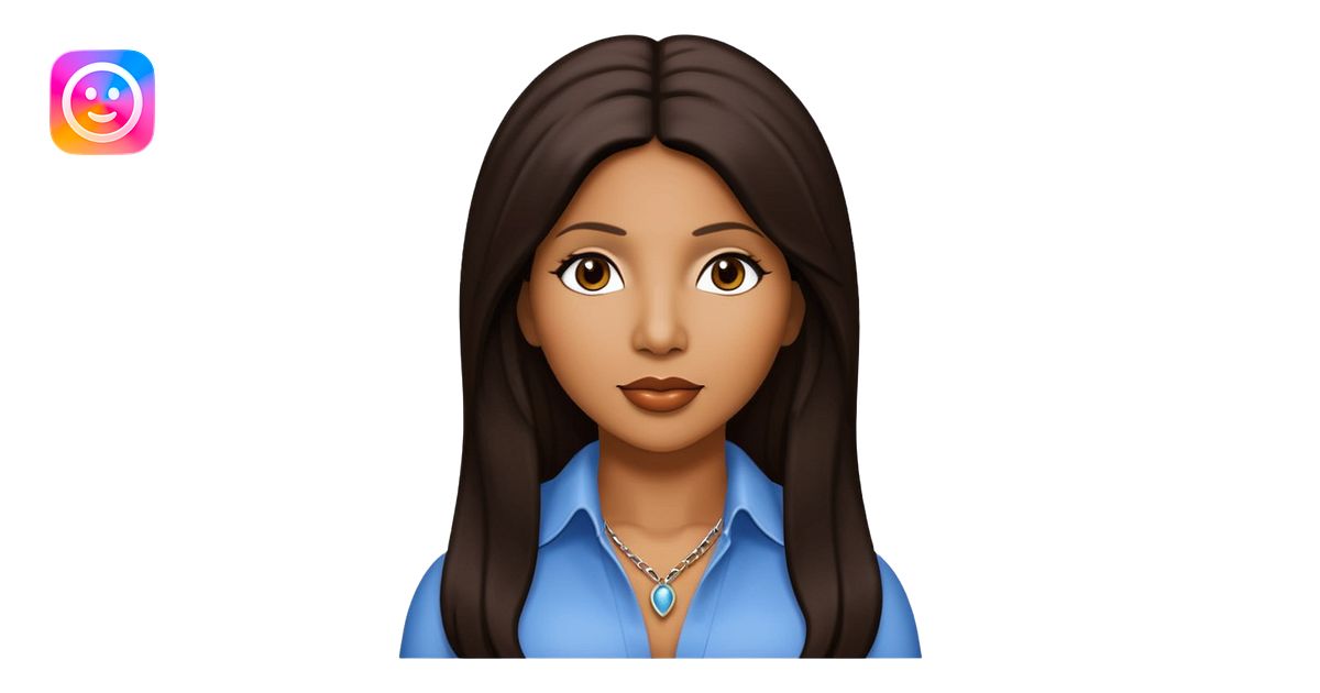 Toni Braxton with dark brown long hair emoji | AI Emoji Generator