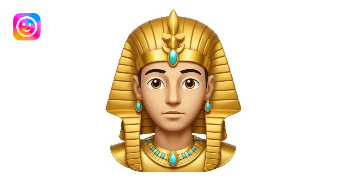 Pharaoh male face character face only front face emoji | AI Emoji Generator