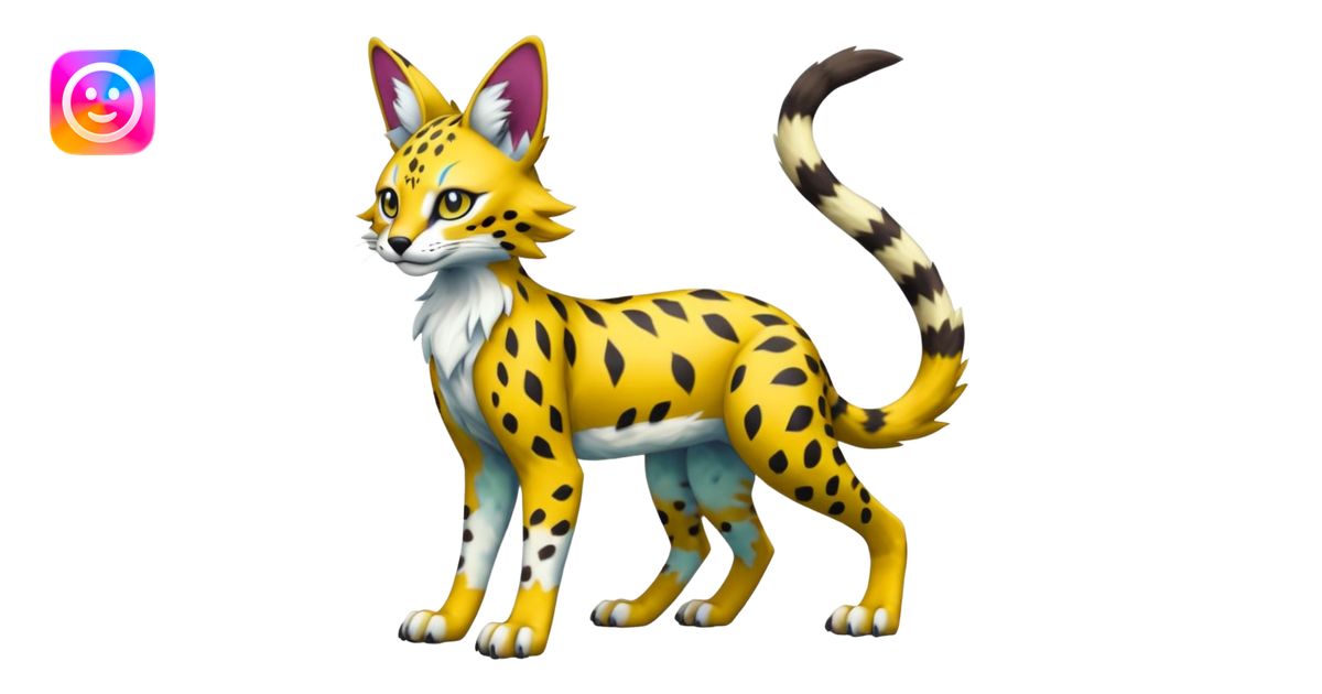 Colorful Bobcat-Sergal-Serval-Genet-Pokémon-Digimon-Fakémon-fusion ...