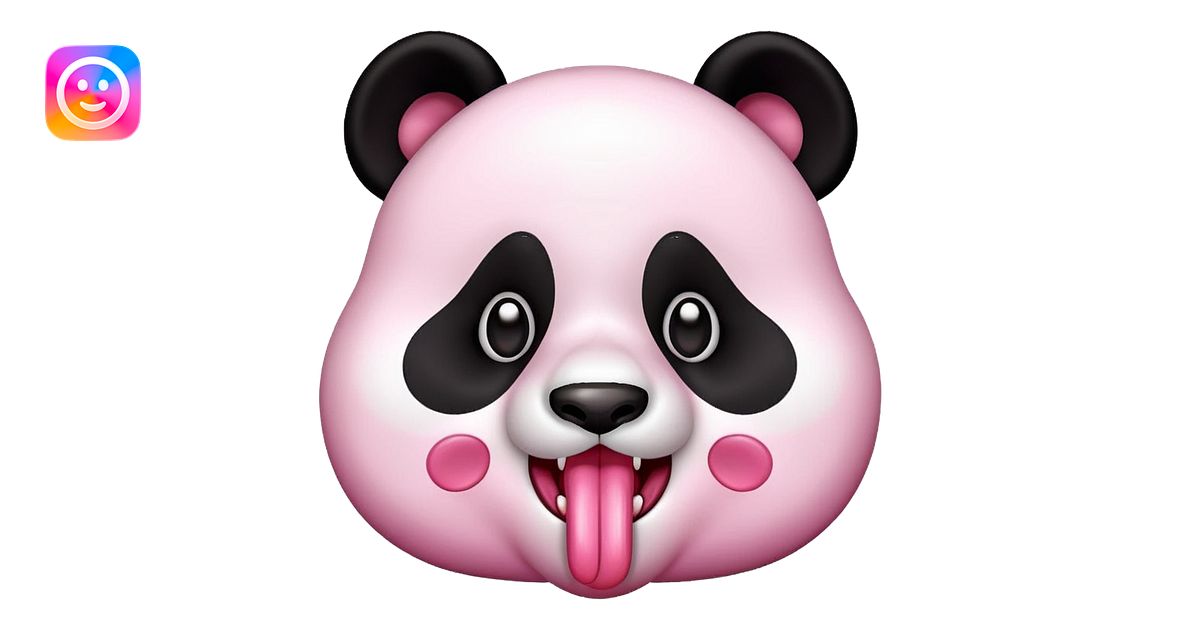 panda with his tongue out in a freaky way emoji | AI Emoji Generator