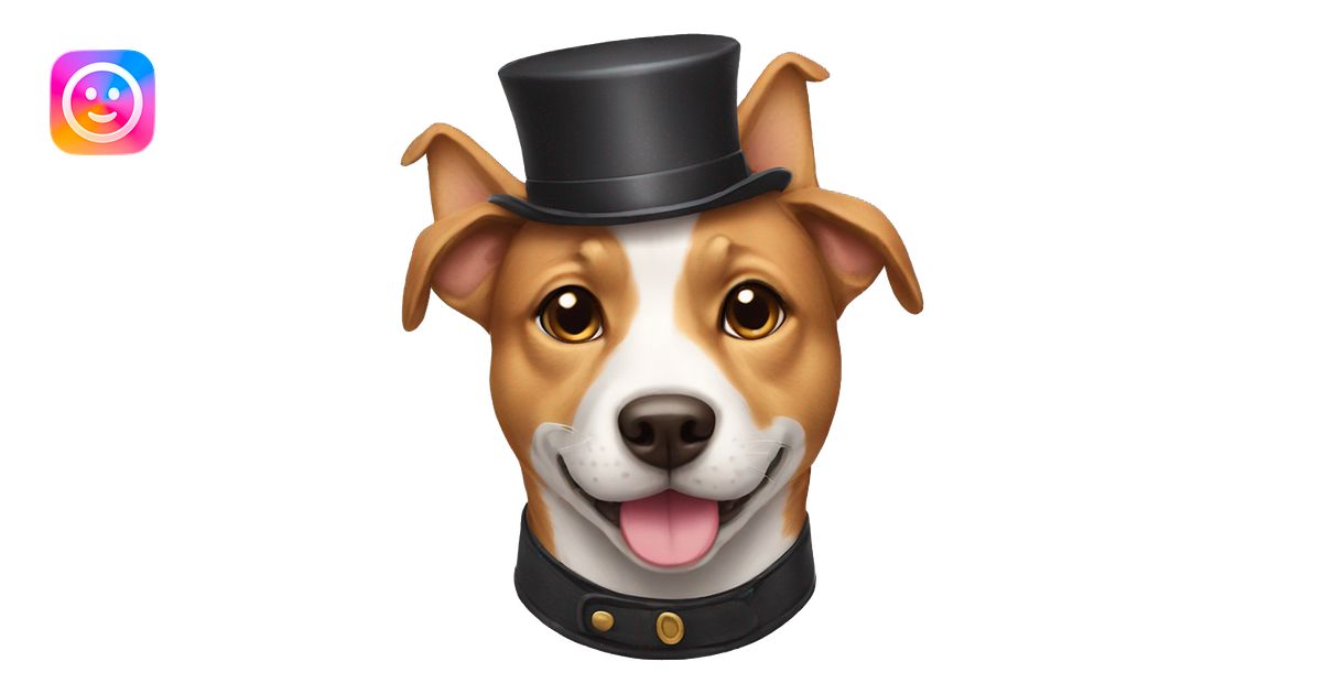 Cat dog with tip hat emoji | AI Emoji Generator