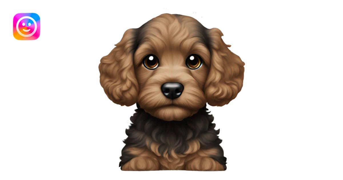 Cavapoo puppy black emoji | AI Emoji Generator