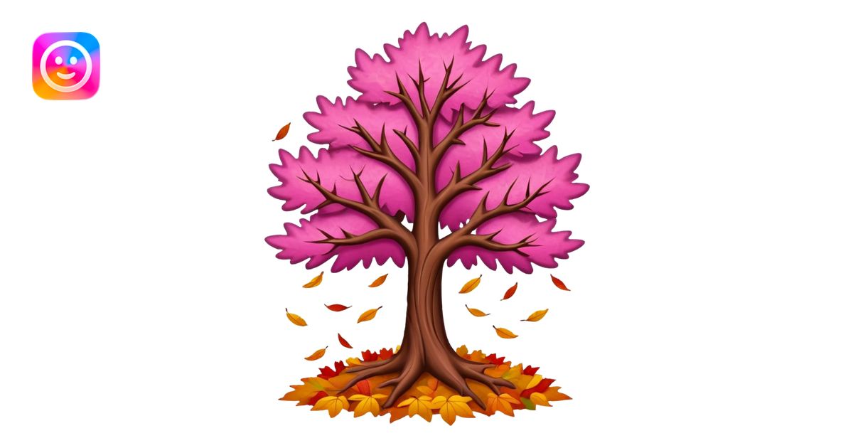 pink autumn tree emoji | AI Emoji Generator