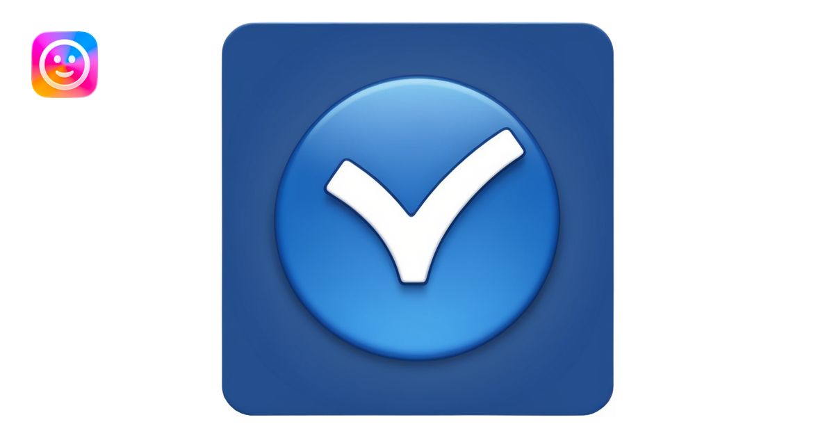 Dark blue checkmark for social media. emoji | AI Emoji Generator