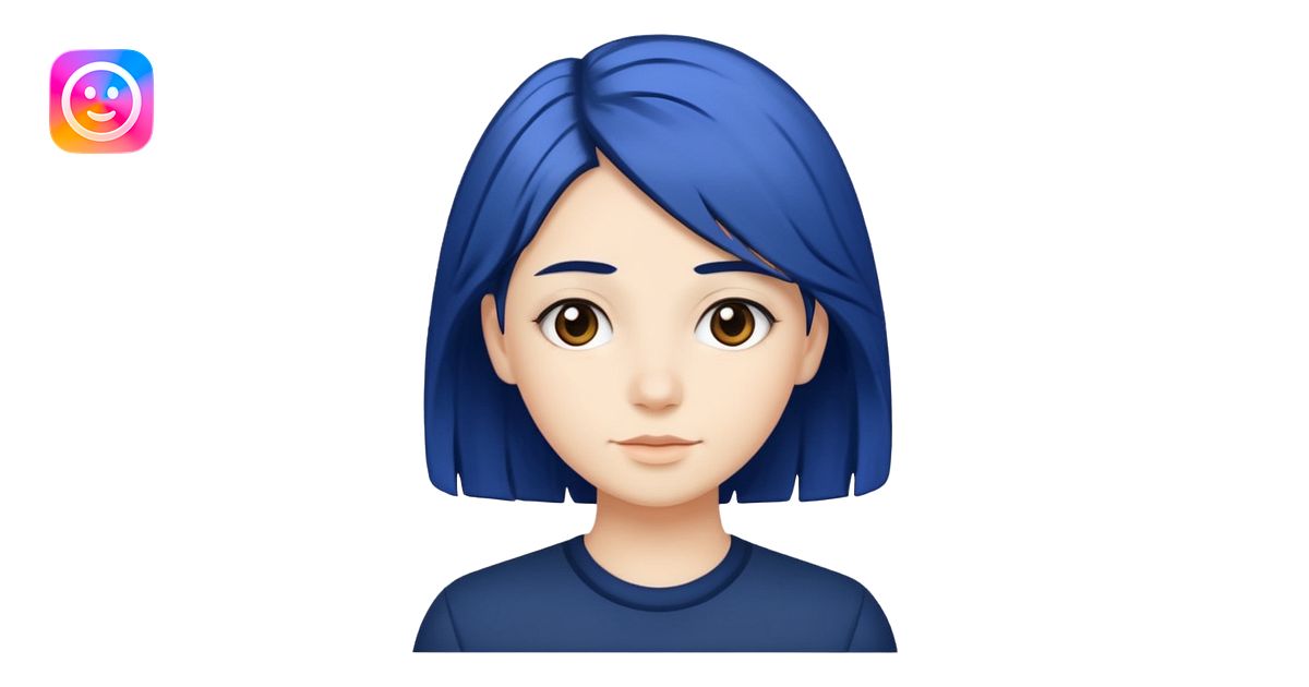 Navy blue hair with white highlights emoji | AI Emoji Generator
