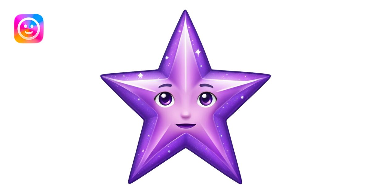 glitter purple and cian star emoji | AI Emoji Generator