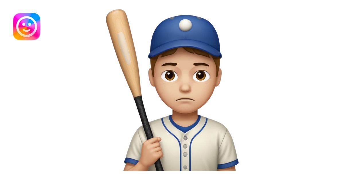 Sad face with baseball bat emoji | AI Emoji Generator