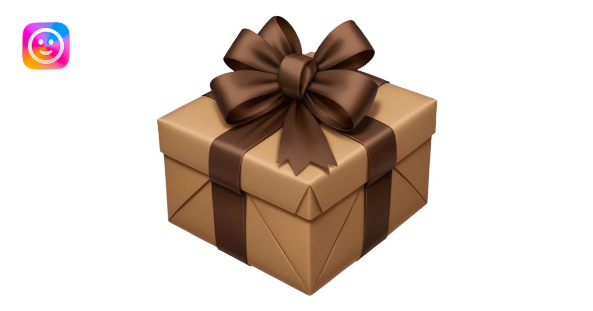 dark brown present with brown bow emoji | AI Emoji Generator