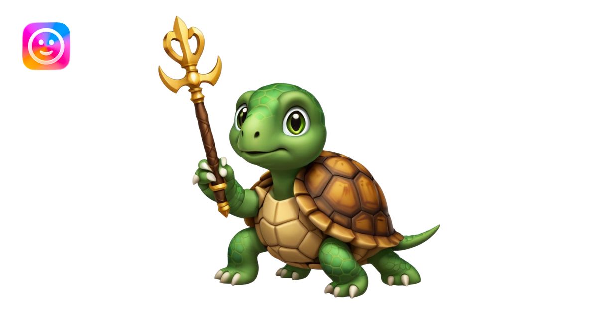 royal staff tortiose with scepter in left hand emoji | AI Emoji Generator