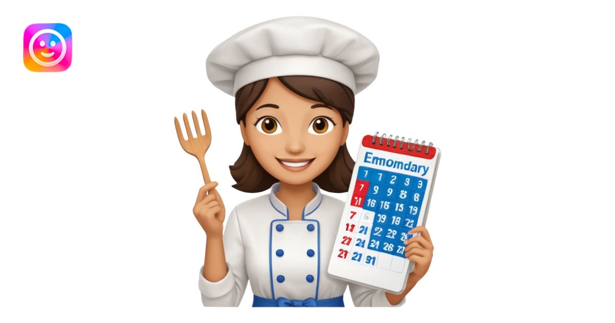 cocinera mujer con calendario emoji | AI Emoji Generator