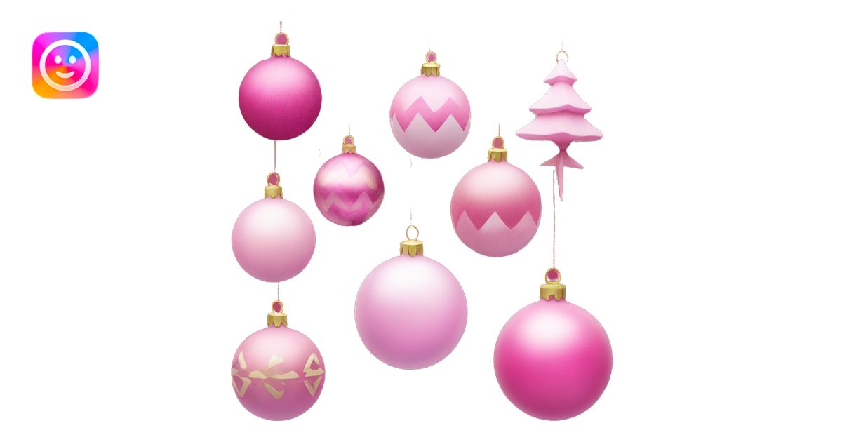 Christmas ornaments shades of pink emoji | AI Emoji Generator