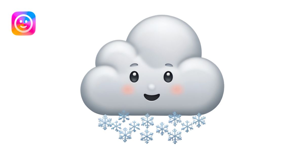a cloud that is snowing without face emoji | AI Emoji Generator