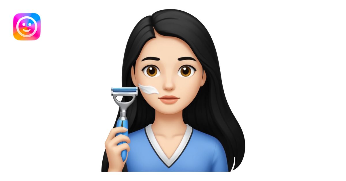 woman black long hair shaving emoji | AI Emoji Generator