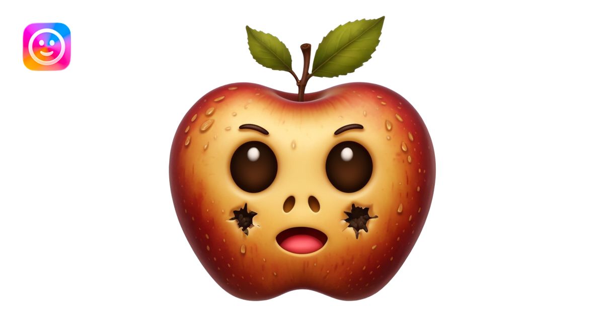 a disgusting, rotten apple emoji | AI Emoji Generator