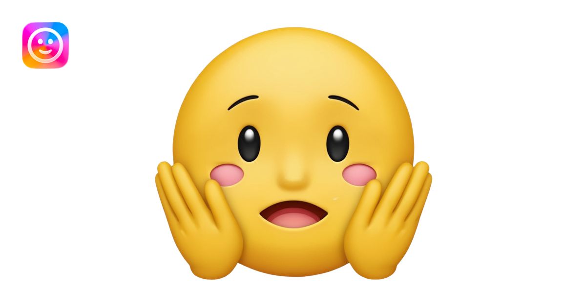 Yellow Standard smiley emoji blushing and hiding face with hands ...