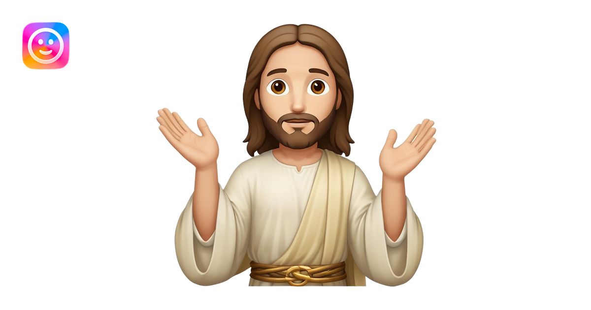 Jesus Christ holding out one of his hands for us emoji | AI Emoji Generator