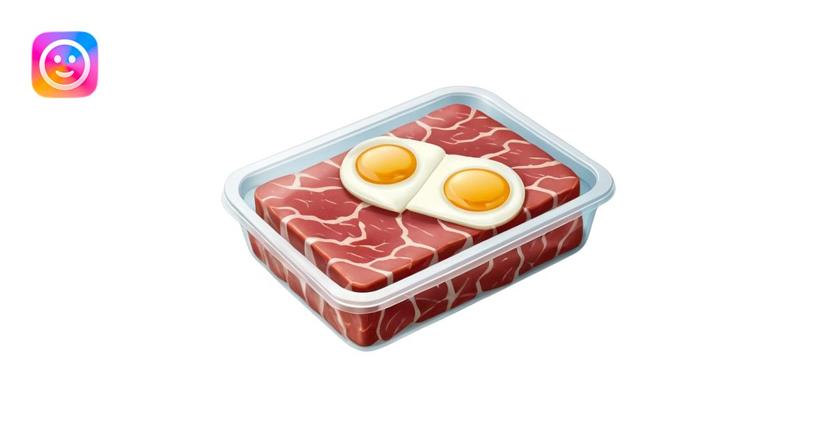 Irish breakfast raw meats in a sealed package emoji | AI Emoji Generator
