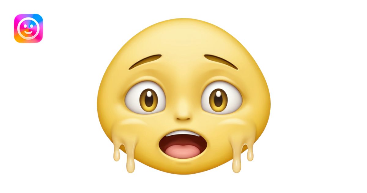 crying emoji with eyes open wide, visible eye bags, yellow emoji ...