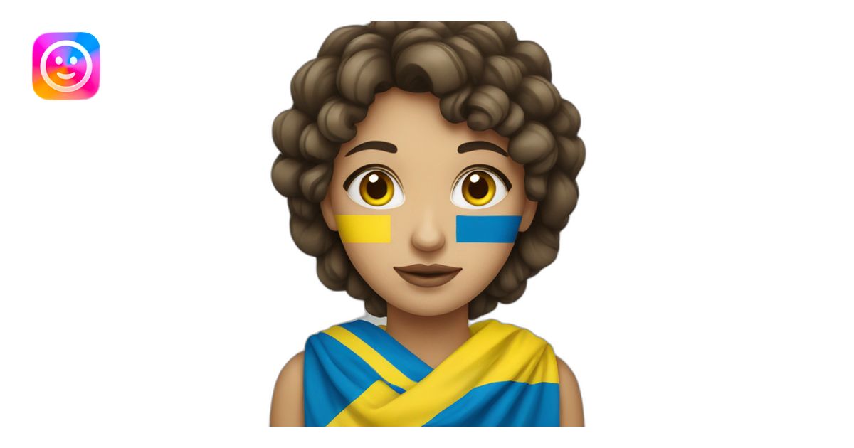 woman with Ukraine flag emoji | AI Emoji Generator